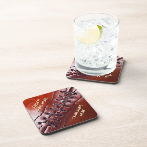Personalized Football Coasters for Coaches | Zazzle