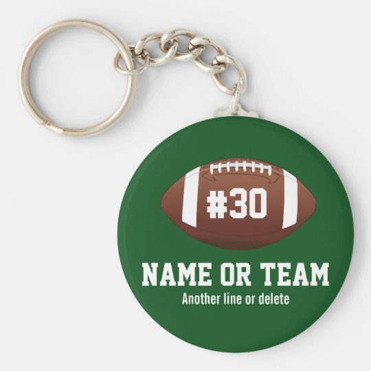 Personalized Football Design Name, Number, Team Keychain | Zazzle.com