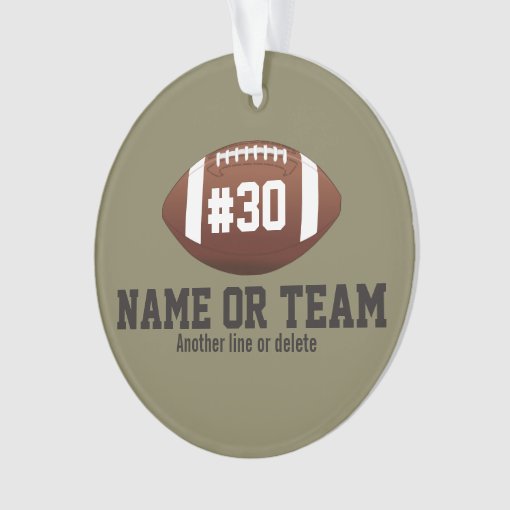 Personalized Football Design Name, Number, Team Ornament | Zazzle