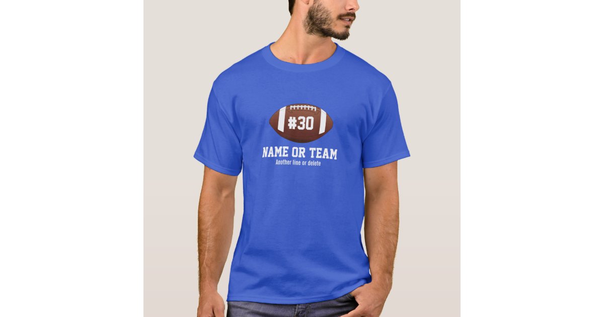 Personalized Football Design Name, Number, Team T-Shirt | Zazzle