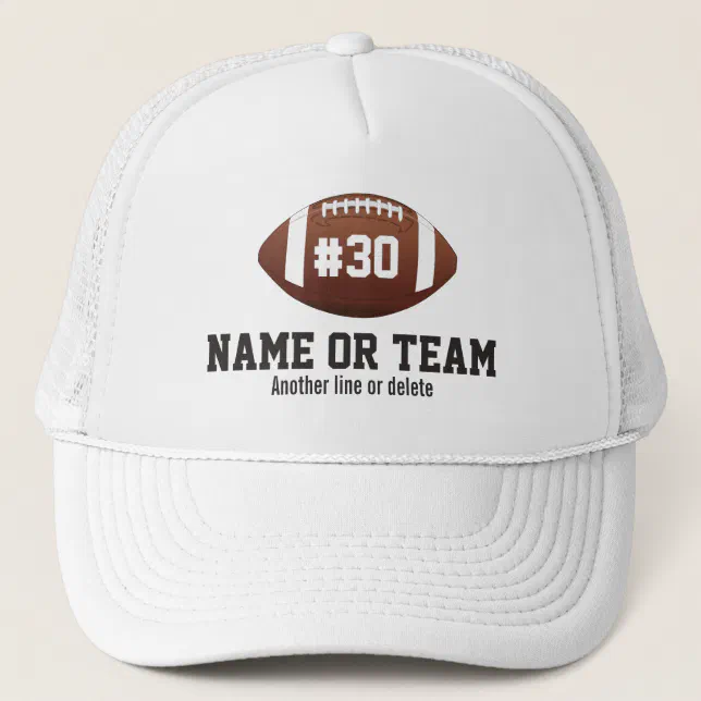 Personalized Football Design Name, Number, Team Trucker Hat | Zazzle