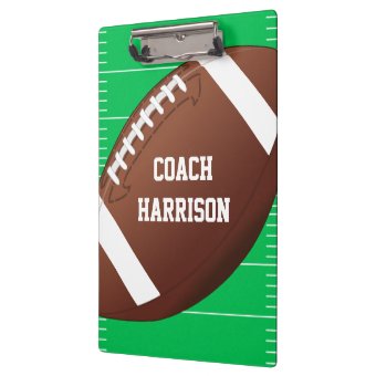 Personalized Football Fan Sports Coach Clipboard | Zazzle