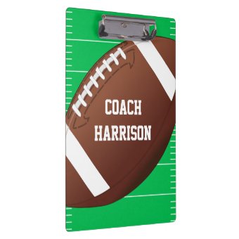 Personalized Football Fan Sports Coach Clipboard | Zazzle