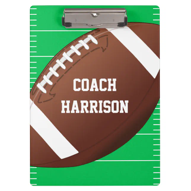 Personalized Football Fan Sports Coach Clipboard | Zazzle