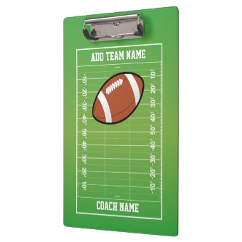 Personalized Football Field Coach Clipboard | Zazzle