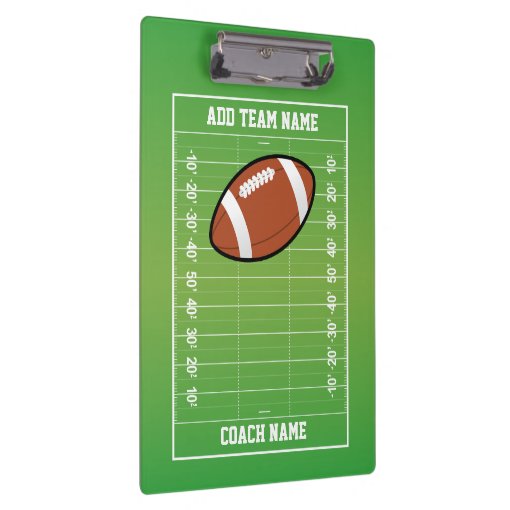 Personalized Football Field Coach Clipboard | Zazzle