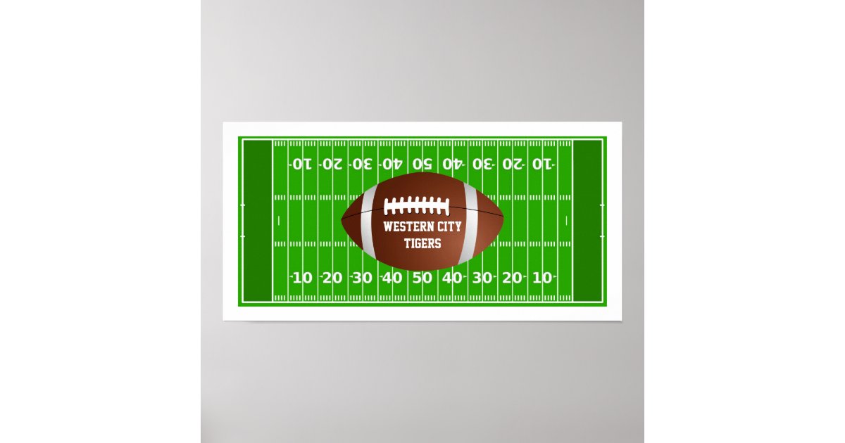 Personalized Football Field Team Custom Name Poster | Zazzle