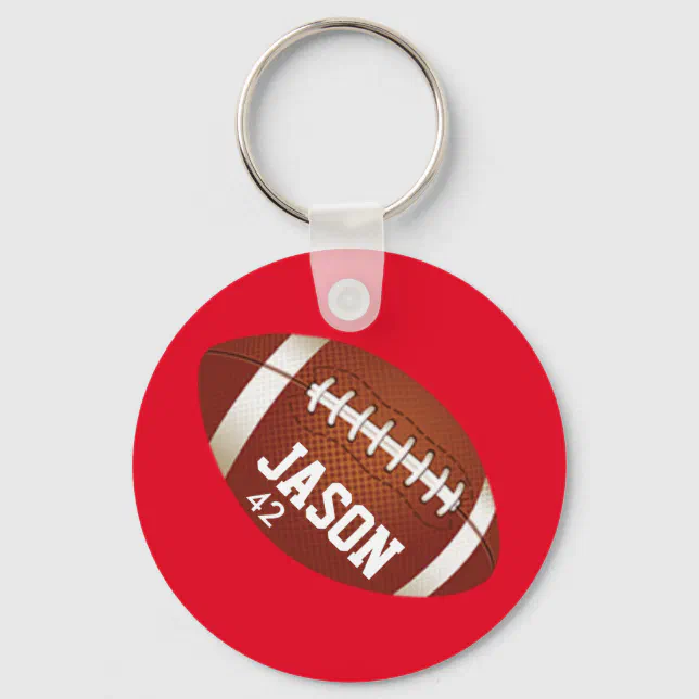 Personalized Football Keychain | Zazzle