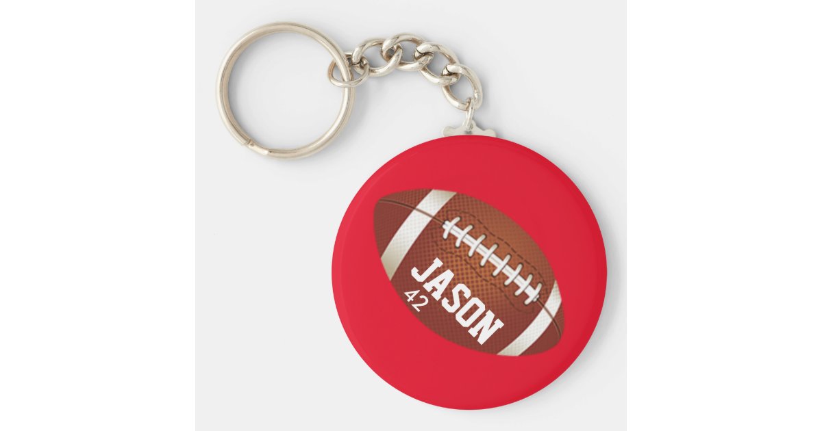 Personalized Football Keychain | Zazzle