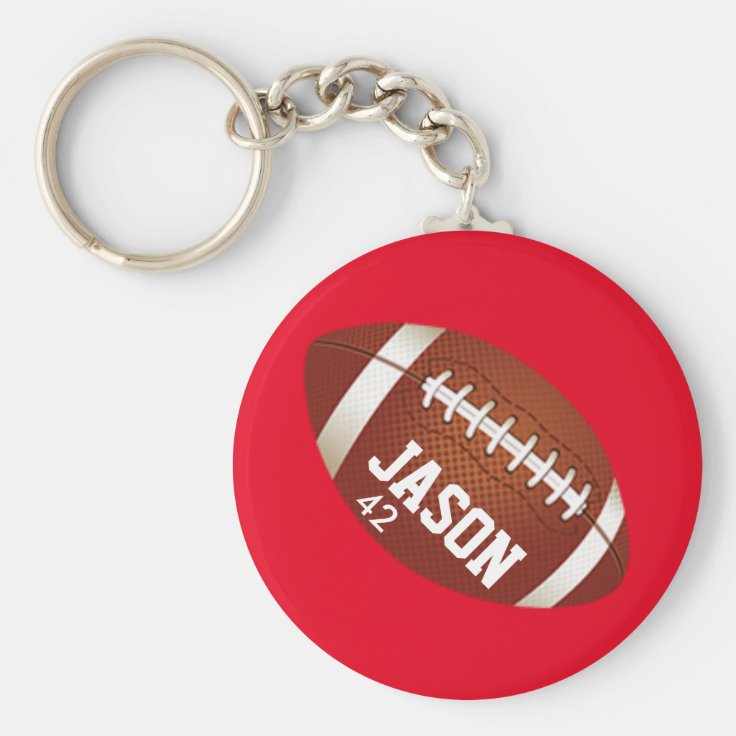 Personalized Football Keychain | Zazzle