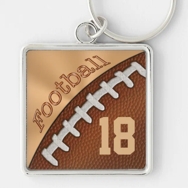 Personalized Football Keychains NUMBER or MONOGRAM | Zazzle