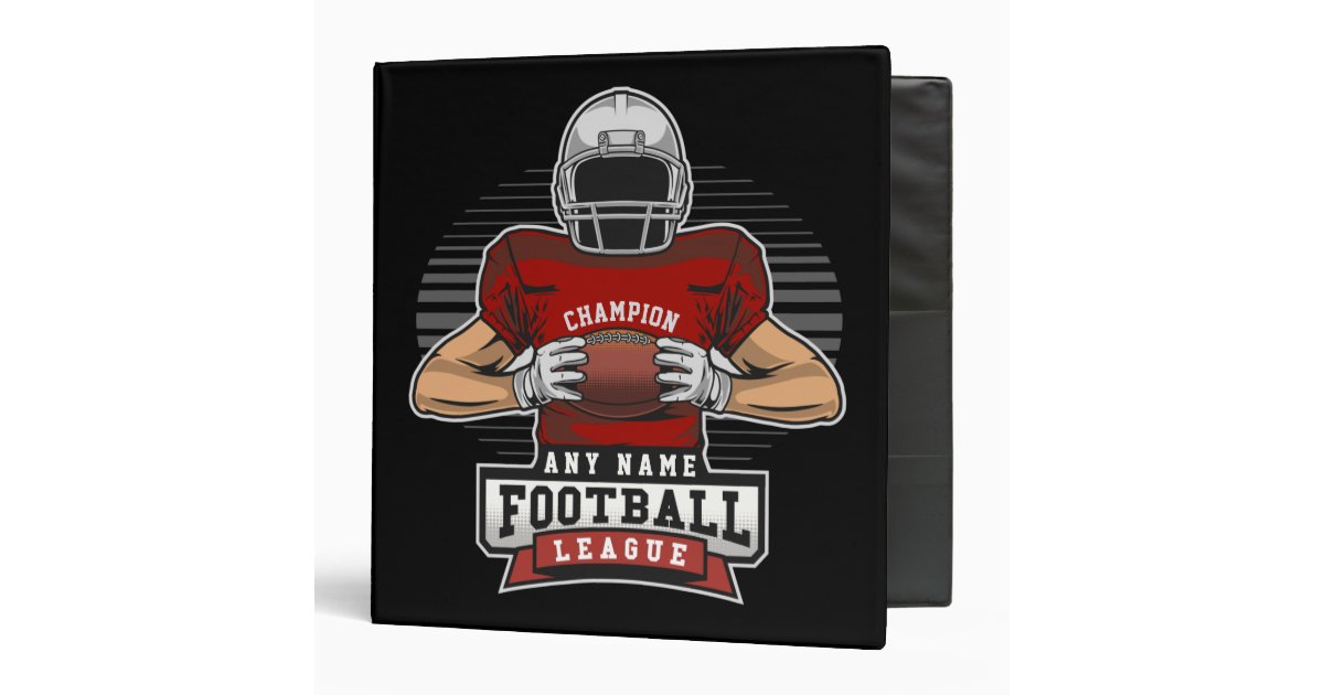 Personalized Football League Player Team Champ 3 Ring Binder | Zazzle