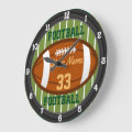 Personalized Football Name and Number Large Clock | Zazzle