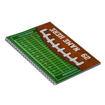 Personalized Football Notebooks Your NAME, NUMBER | Zazzle