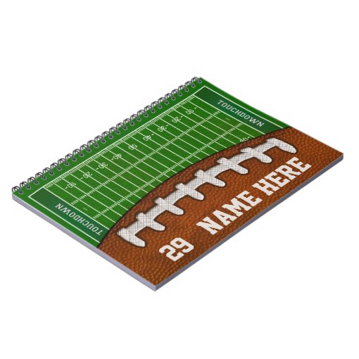 Personalized Football Notebooks Your NAME, NUMBER | Zazzle