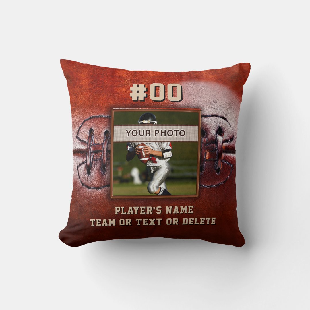 Personalized Football Pillow with Player's Photo | Zazzle