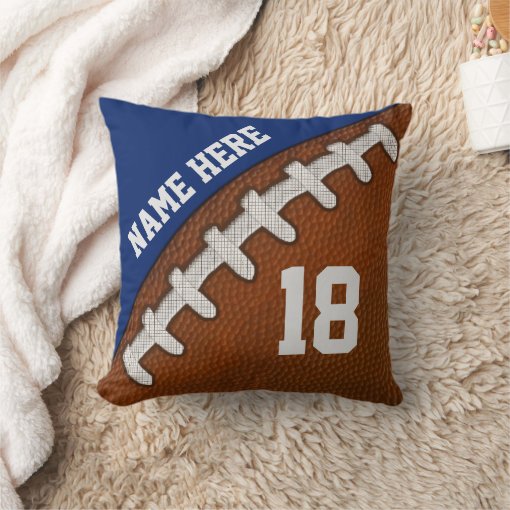 Personalized FOOTBALL Pillows, Team COLORS, TEXT Throw Pillow | Zazzle