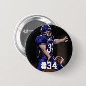 Personalized Football Player Photo And Number Pinback Button | Zazzle