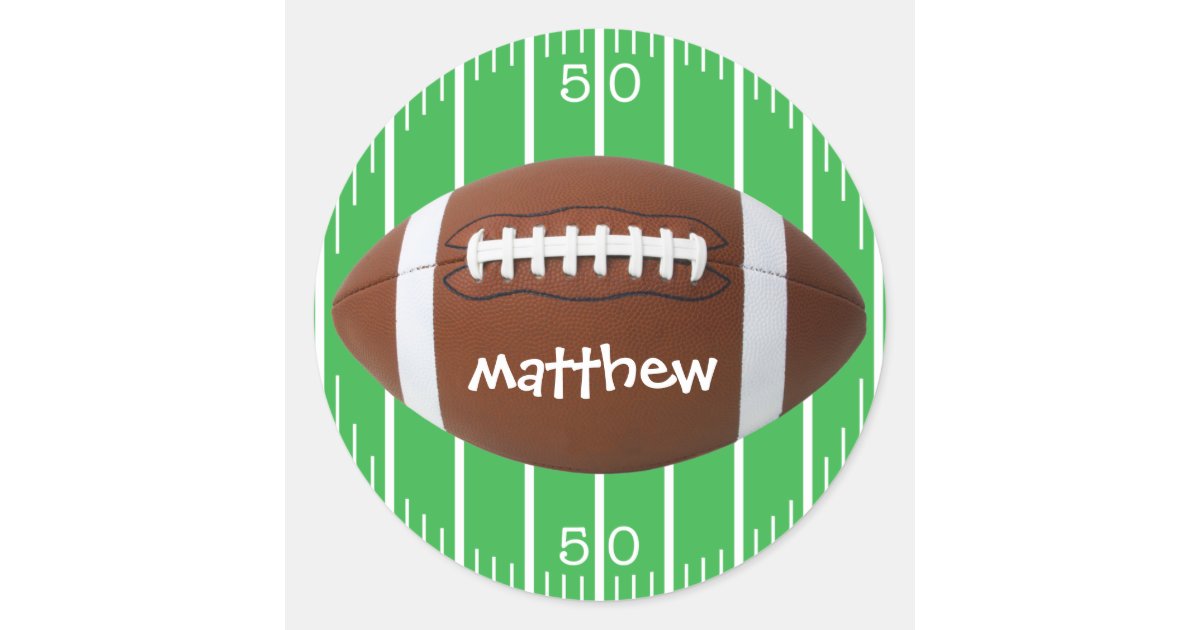 Personalized Football Sticker | Zazzle