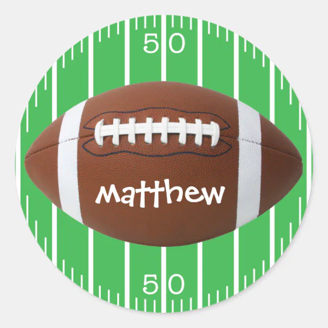 Personalized Football Sticker | Zazzle