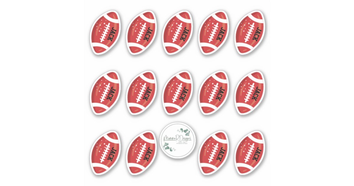 PERSONALIZED Football stickers, football team Sticker | Zazzle