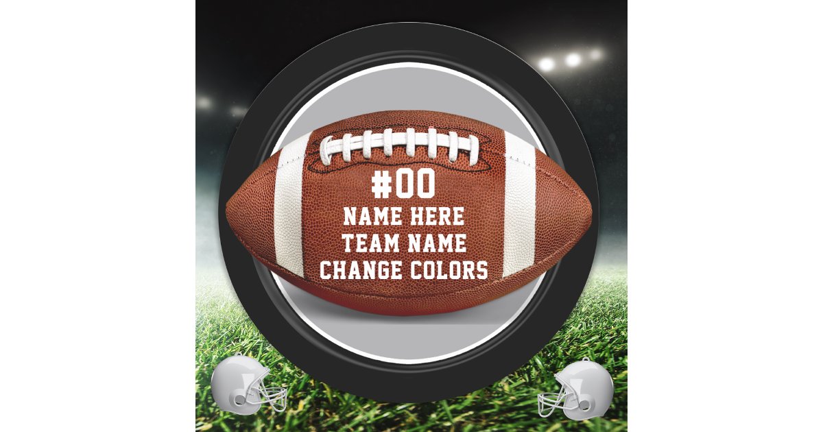 Personalized Football Stickers, Select Size, Shape Classic Round ...