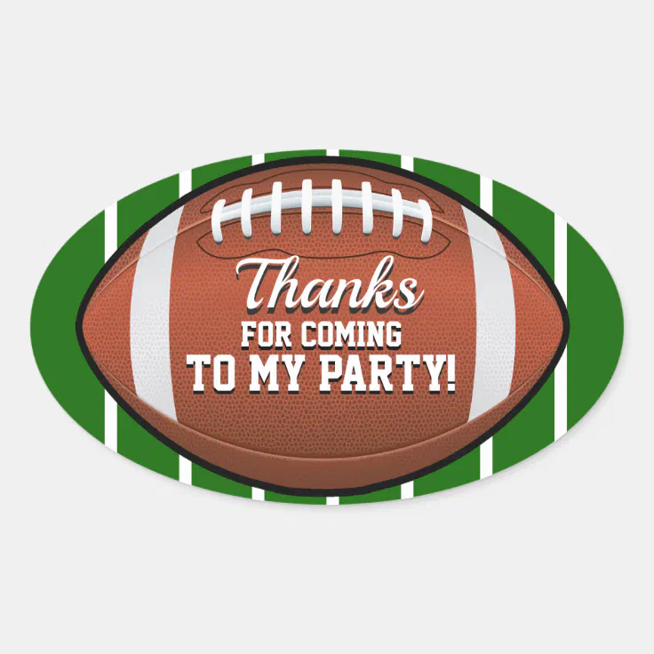 Personalized Football Thank You Sticker | Zazzle
