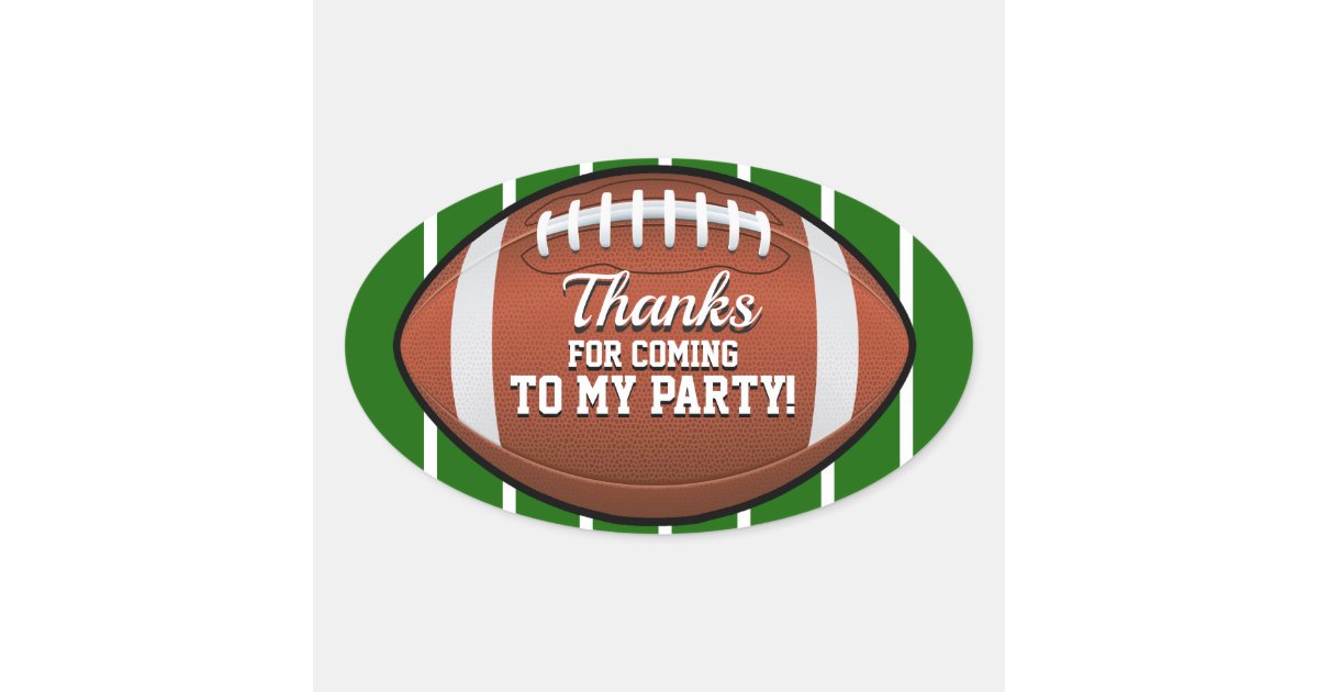 Personalized Football Thank You Sticker | Zazzle