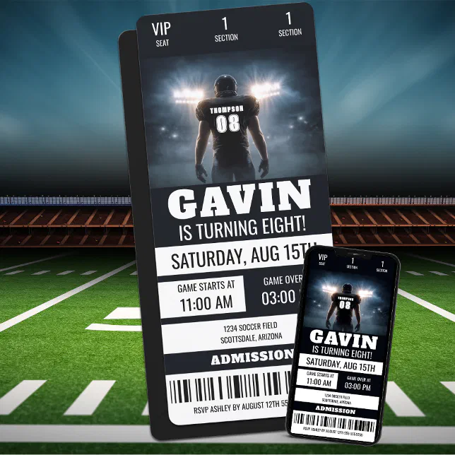 Personalized Football Ticket Birthday Party Invitation | Zazzle