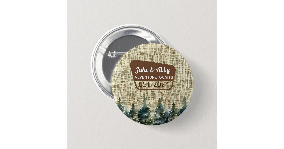 Personalized Forest Pine Tree Outdoor Natl Park Button | Zazzle