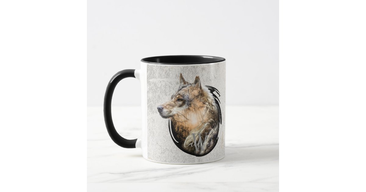 Personalized Forest Wolf Design. Mug | Zazzle