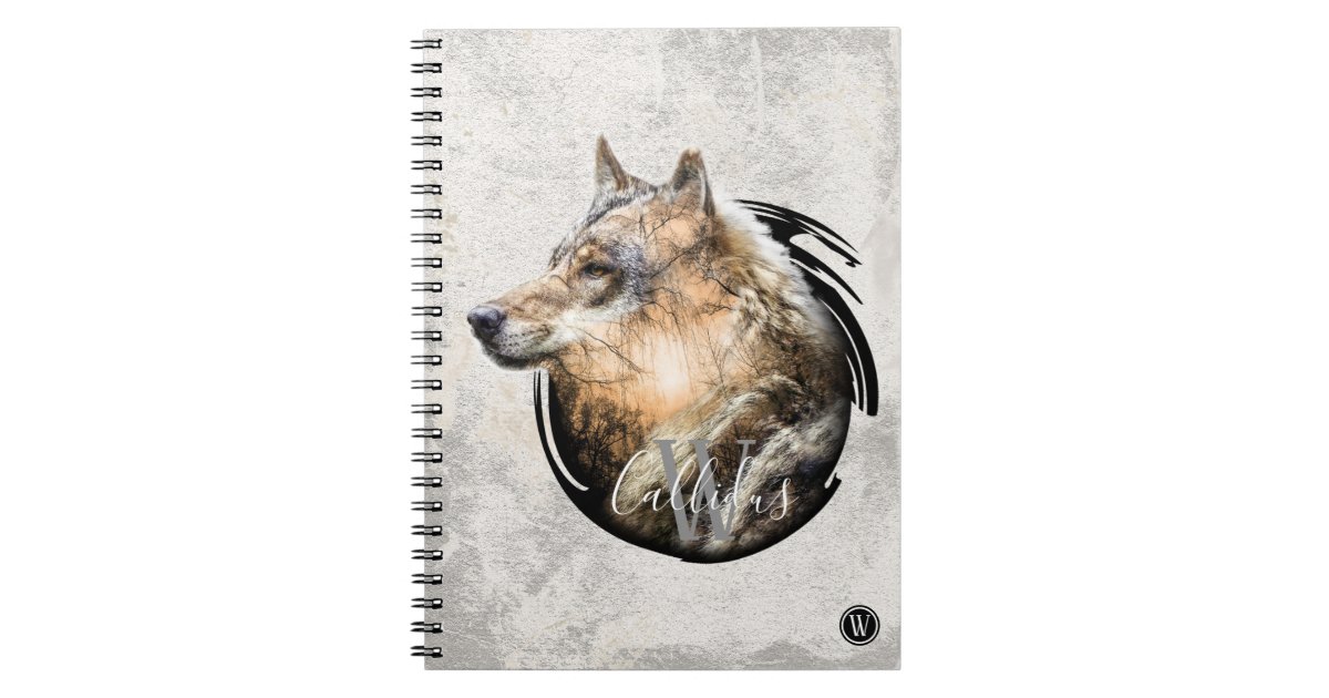 Personalized Forest Wolf Design. Notebook | Zazzle