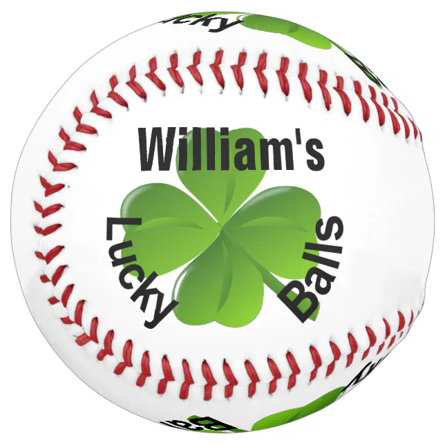 Personalized Four Leaf Clover Lucky Softball | Zazzle