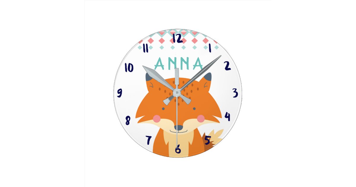 Personalized Fox Wall Clock | Zazzle.com