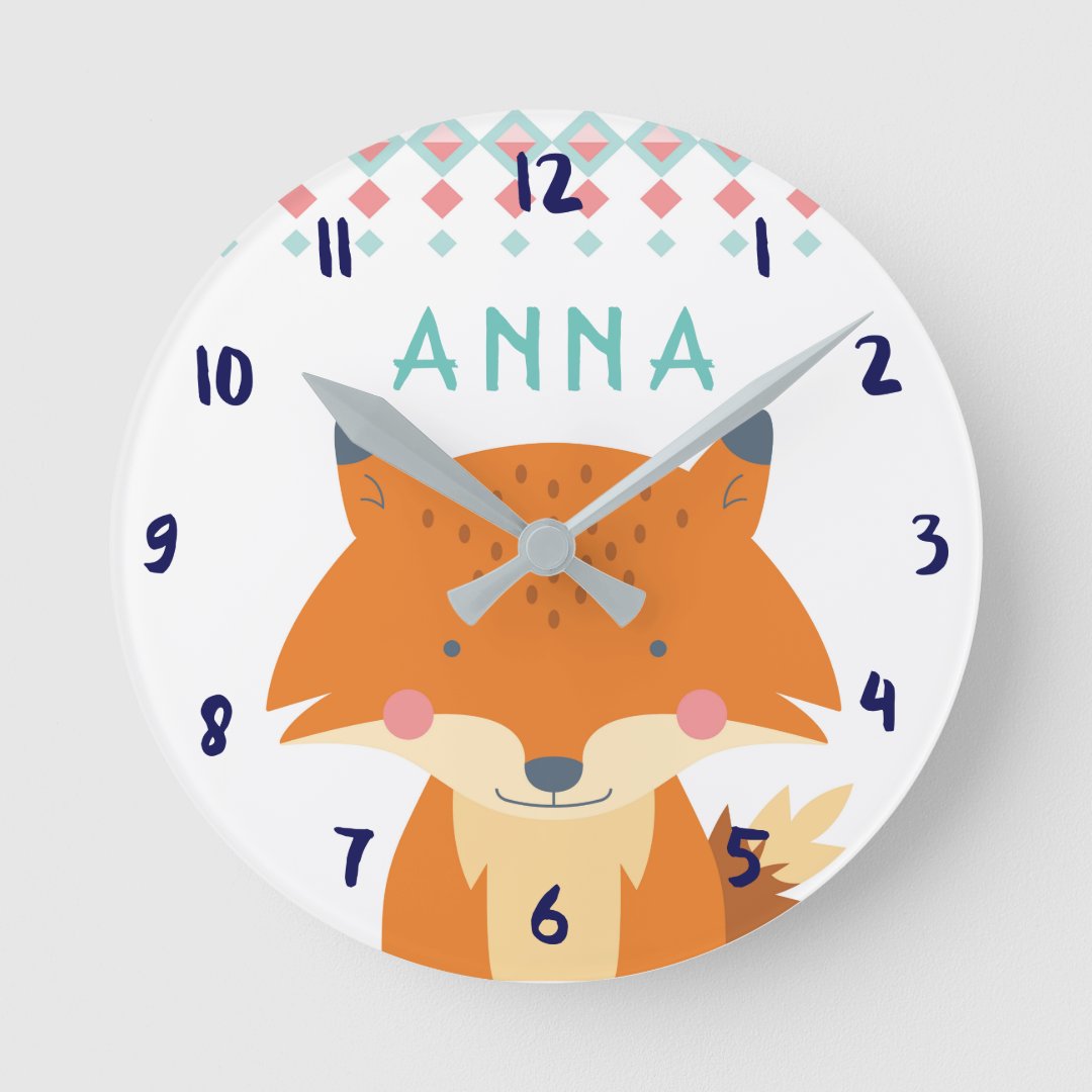 Personalized Fox Wall Clock | Zazzle