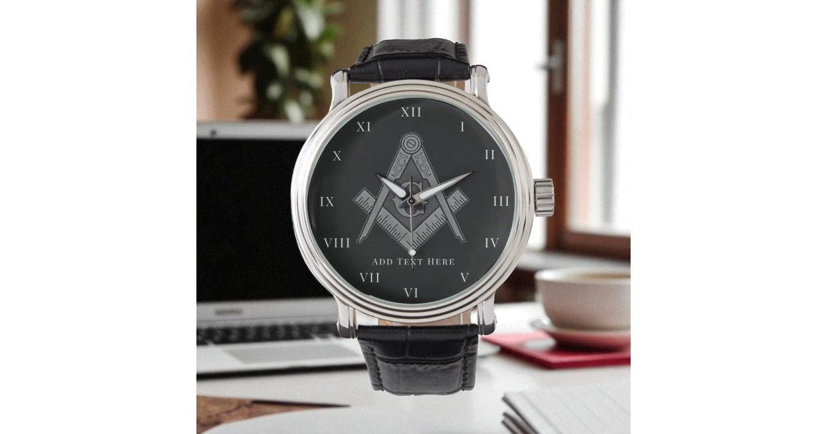 Personalized Freemason gift Square Compass Masonic Watch | Zazzle