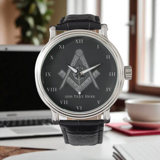 Personalized Freemason gift Square Compass Masonic Watch | Zazzle