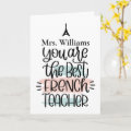 Personalized French Teacher Thank You Card | Zazzle