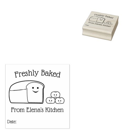 Personalized Fresh Baked Bread Rubber Stamp | Zazzle