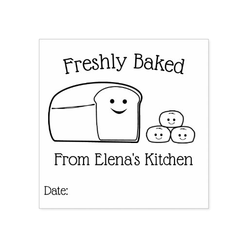 Personalized Fresh Baked Bread Rubber Stamp | Zazzle