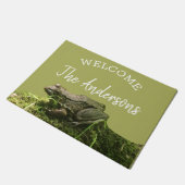 Personalized Frog Photo Green Welcome Mat Doormat | Zazzle