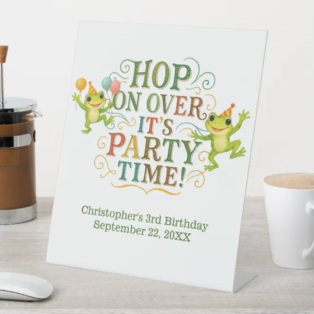 Personalized Frog Toddler Kids Boy Girl Birthday Pedestal Sign | Zazzle
