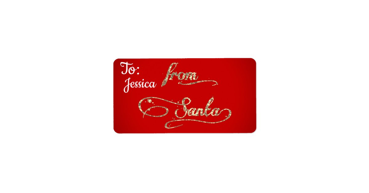 Personalized From Santa Christmas Label | Zazzle