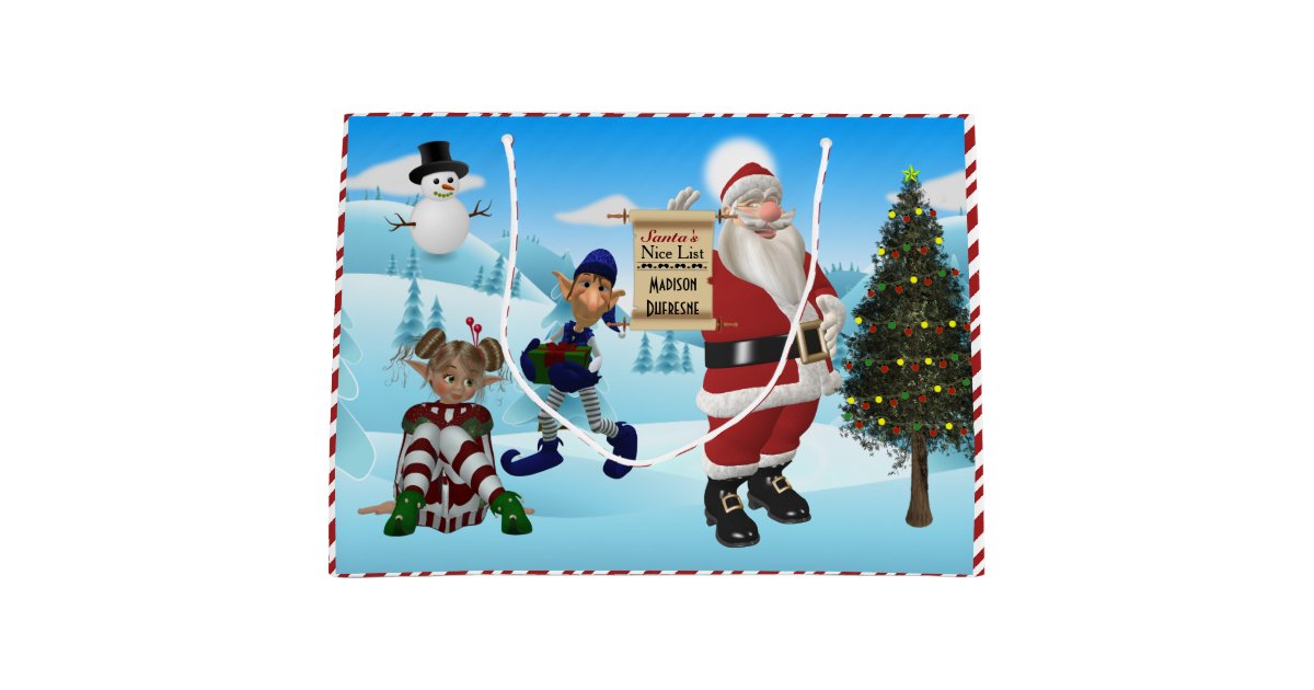 Personalized From Santa North Pole Large Gift Bag | Zazzle