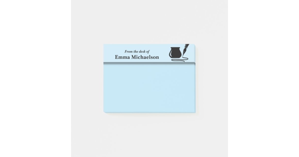 Personalized From the Desk of Office, blue Post-it Notes | Zazzle