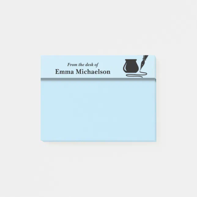 Personalized From the Desk of Office, blue Post-it Notes | Zazzle