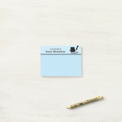 Personalized From the Desk of Office, blue Post-it Notes | Zazzle
