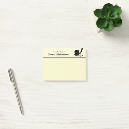 Personalized From the Desk of Office, yellow Post-it Notes | Zazzle