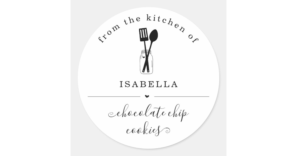 Personalized From the Kitchen of Sticker | Zazzle