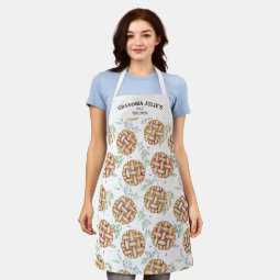 Personalized Fruit Pie Pattern, Custom Text Apron | Zazzle